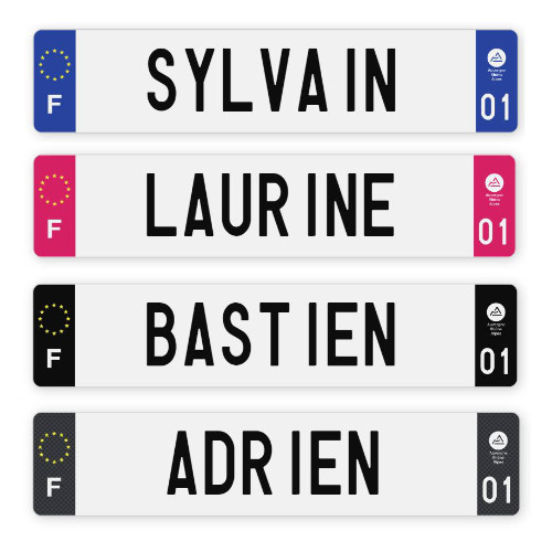 Plaques Prénoms Personnalisées | Plaque Immatriculation Auto-Moto