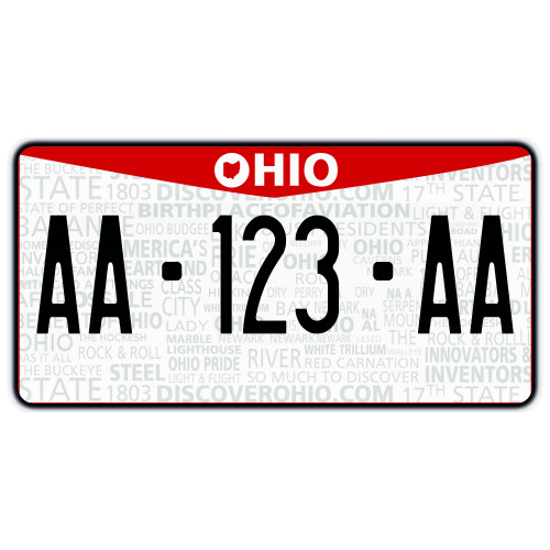 PLAQUE AUTO USA OHIO 2 30x15 cm - ref.30X15-U-OHIO2